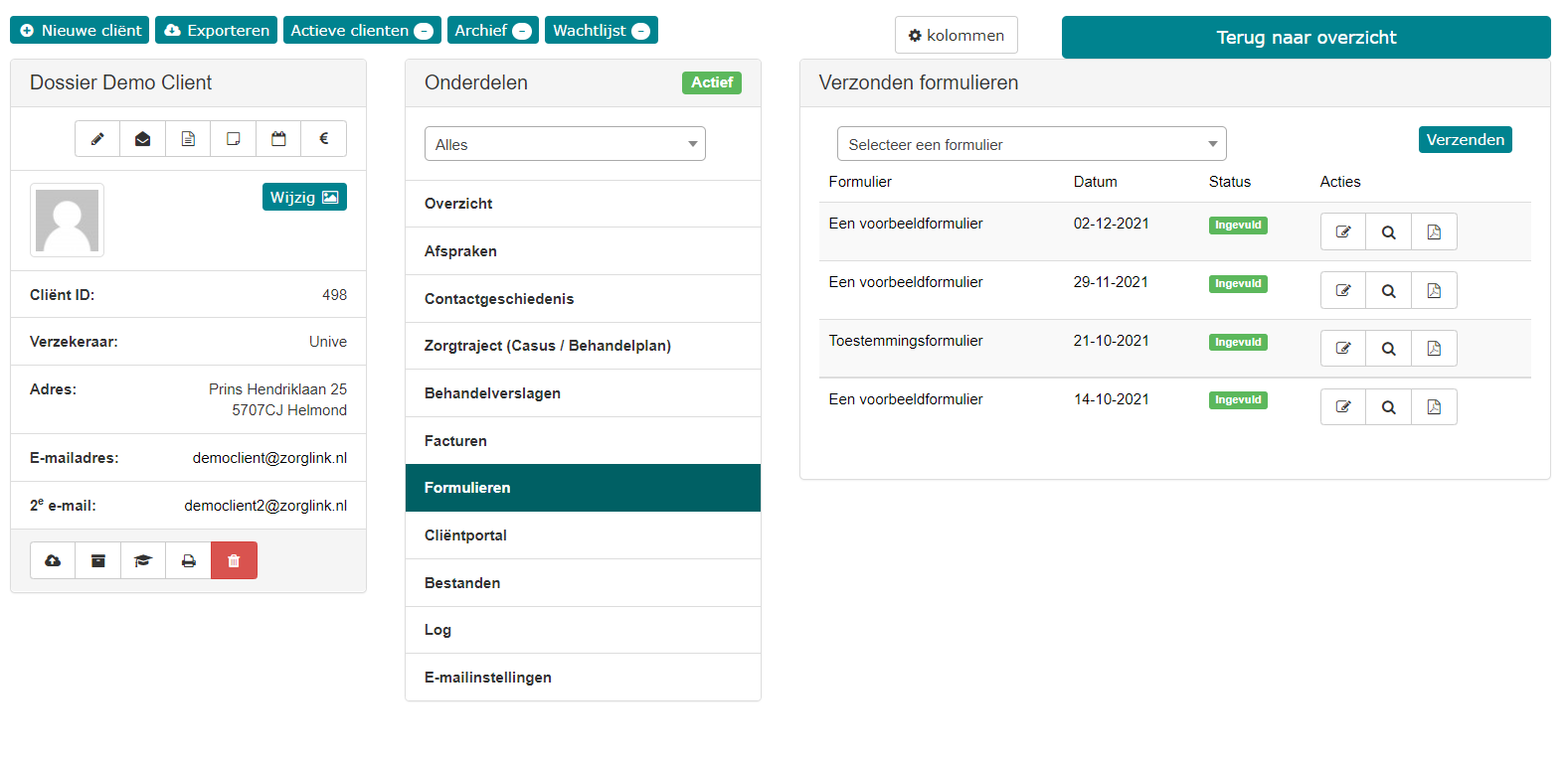 Uitgebreid cliëntendossier - Praktijk·Online